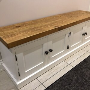 Farrow & Ball Painted Shoe Bench Cupboard 152cm With 4 Doors *hallway ...