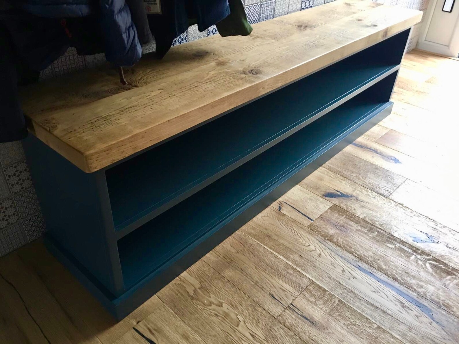 Painted Shoe Rack stiffkey Blue MEDIUM 3 Sizes rustic Solid | Etsy UK