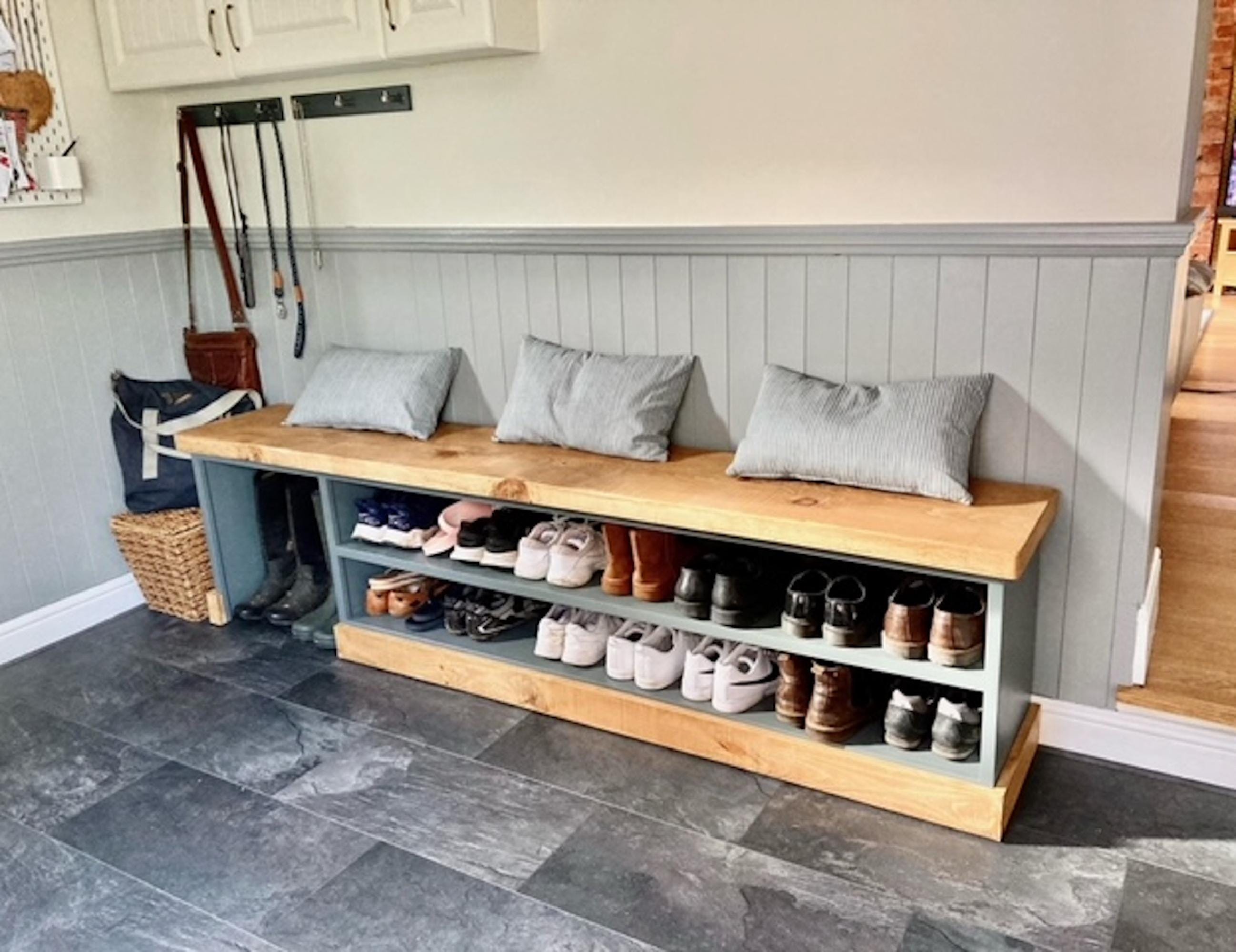 Boot room storage bench store