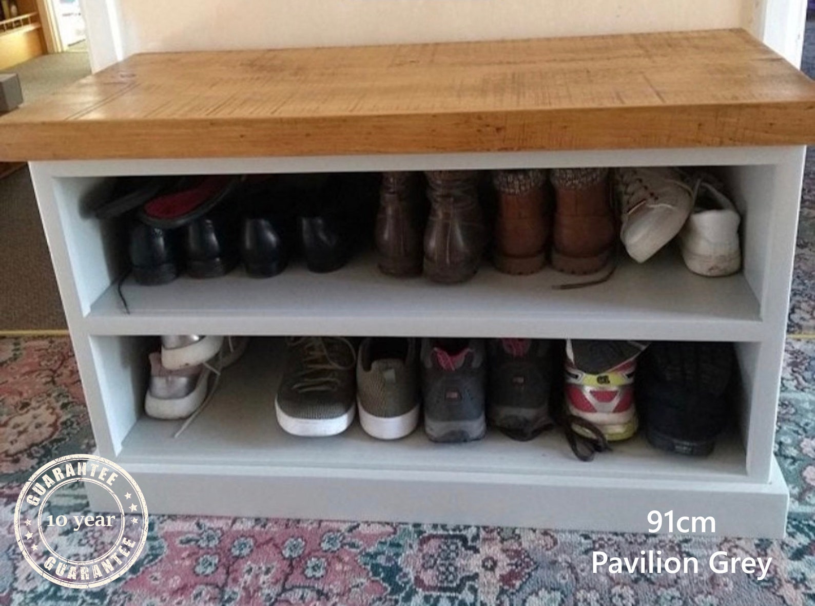 Painted Shoe Rack SMALL rustic Solid Wood Hallway Mudroom Bootroom ...