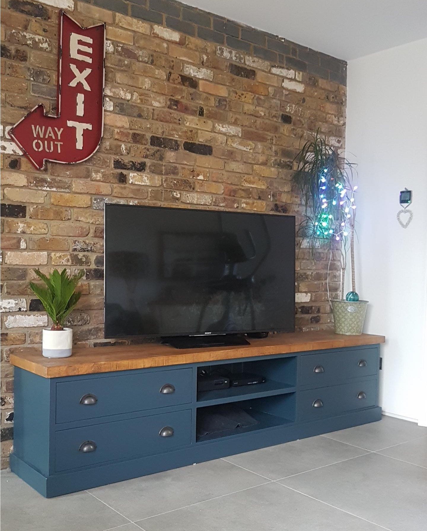 Extra Large TV Stand Big Long TV Cabinet Stand Media Unit grey blueColour and size choice Etsy