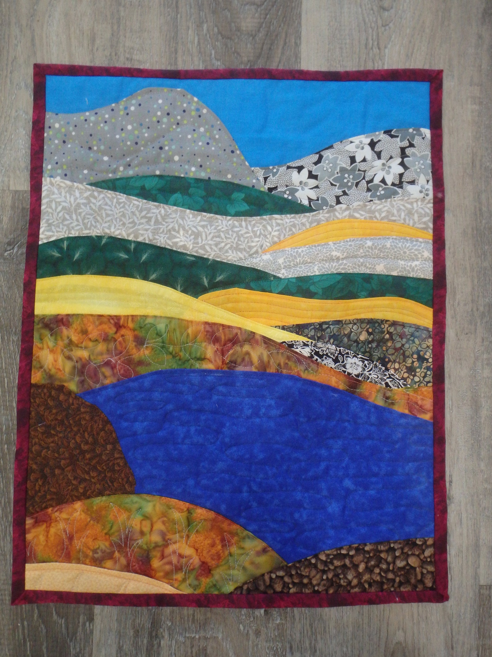 Quilted Landscape Wall Hanging, Wall Decor, Art Quilt, Wall Art - Etsy