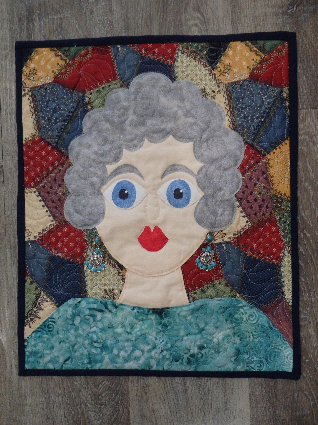 Quilted Collage Art Portrait - Etsy