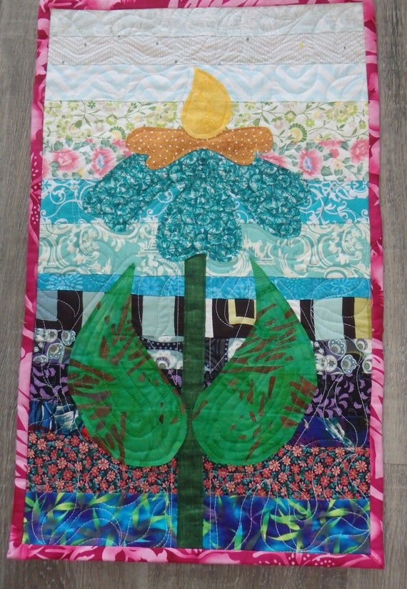 Quilted Flower Wall Hanging Flower Wall Decor Textile Art - Etsy