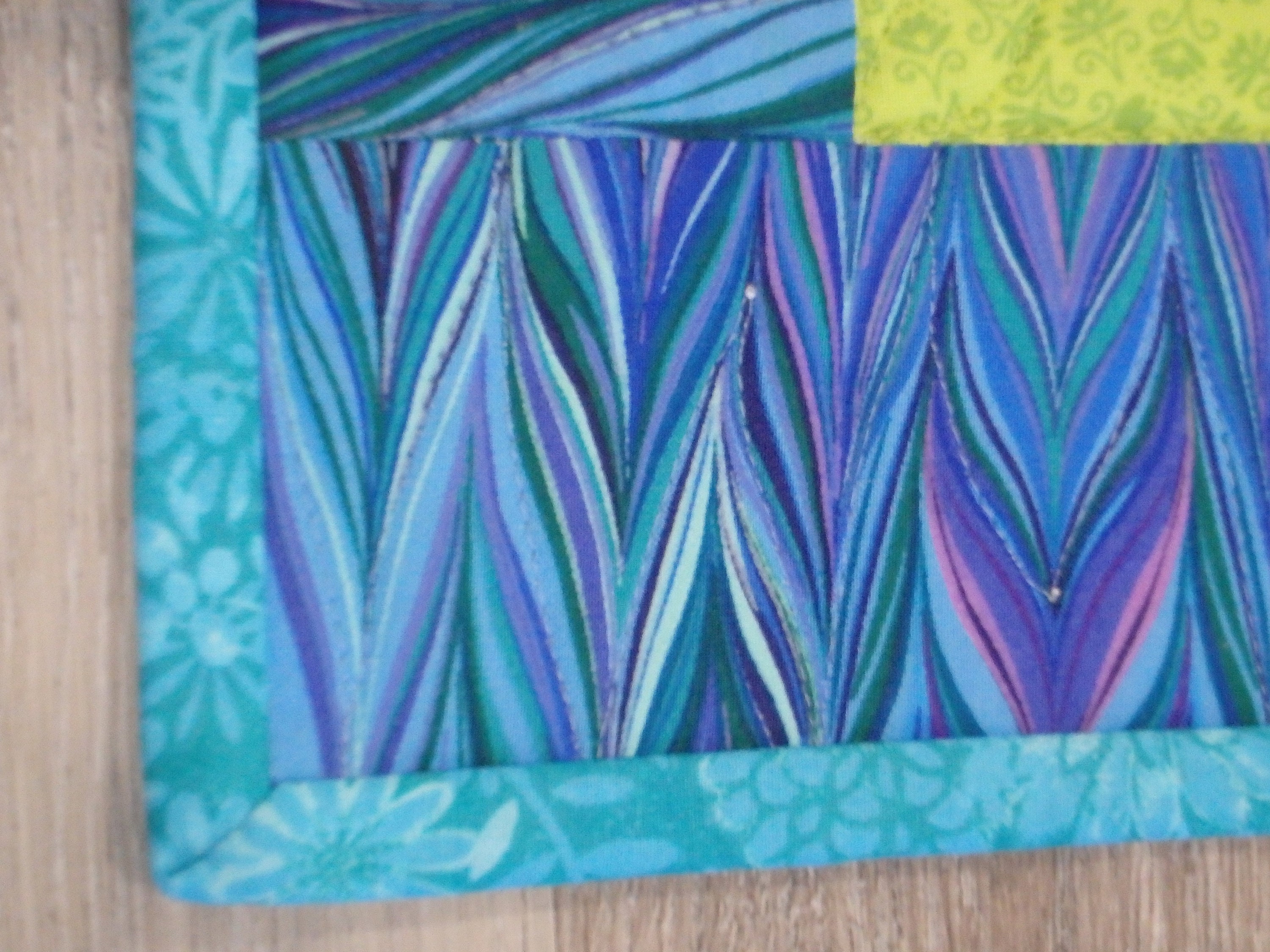 Blue Flower Art Quilt Blue Flower Wall Decor - Etsy
