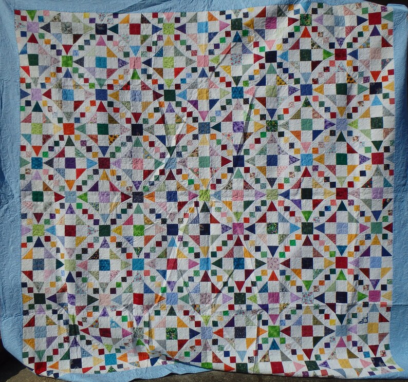 King Size Rainbow Patchwork Quilt - Etsy