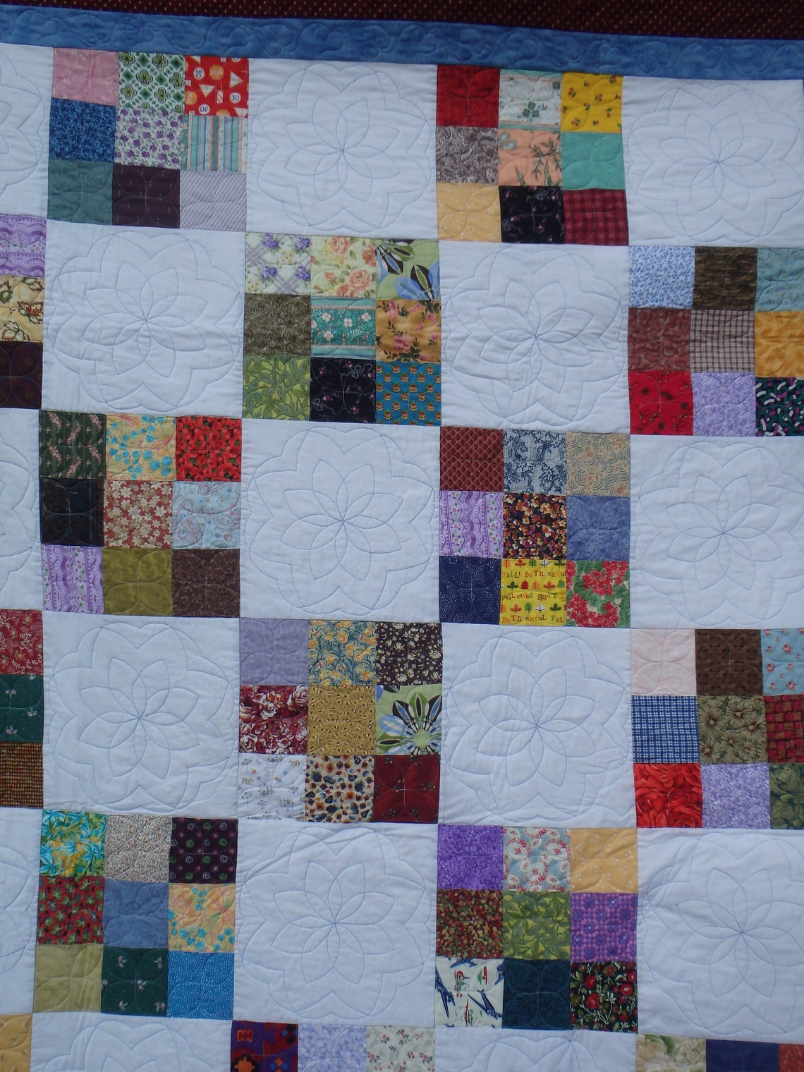 Queen Size Patchwork Quilt, King Size Nine Patch Quilt - Etsy