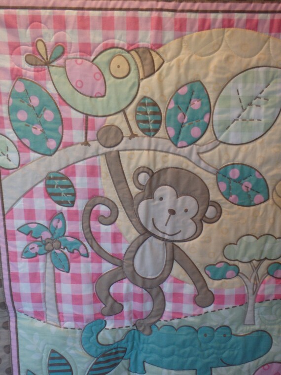 Baby Quilt Baby Girl Quilt Crib Quilt Nursery Decor Animal - Etsy