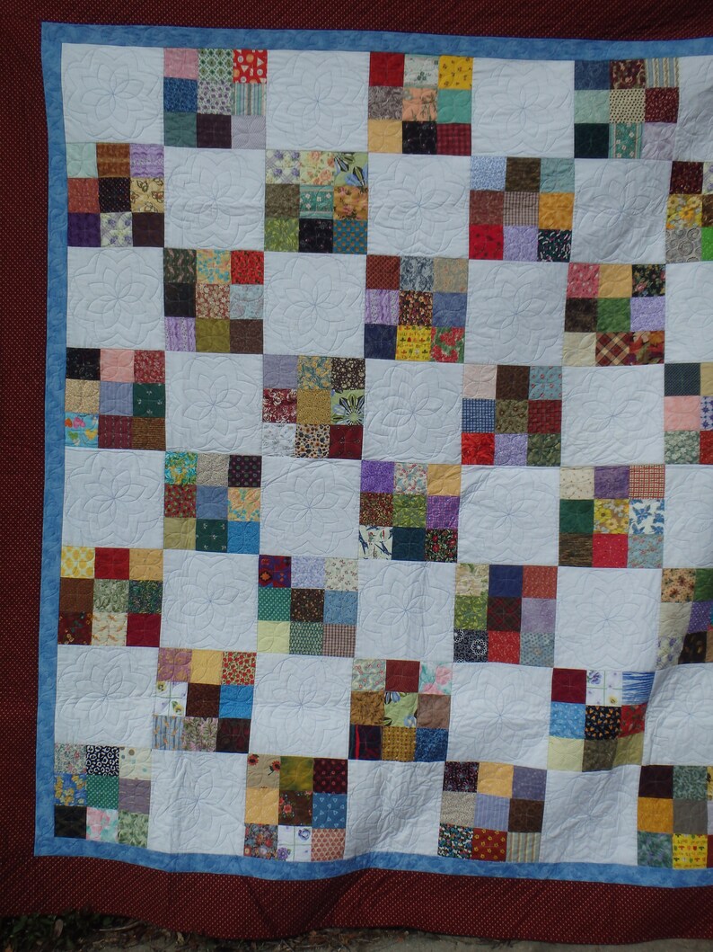 Queen Size Patchwork Quilt, King Size Nine Patch Quilt - Etsy