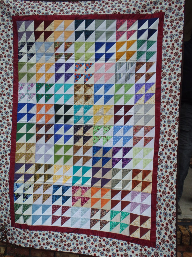 Traditional Twin Size Quilt Homemade Patchwork Lap Quilt - Etsy