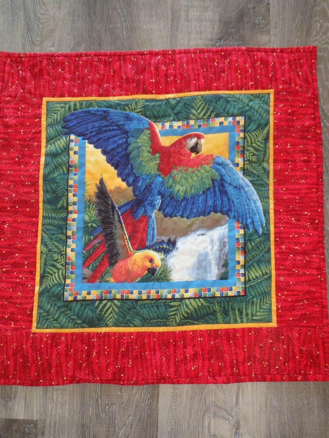 Quilted Parrot Wall Hanging, Wall Decor, Quilted Wall Art - Etsy
