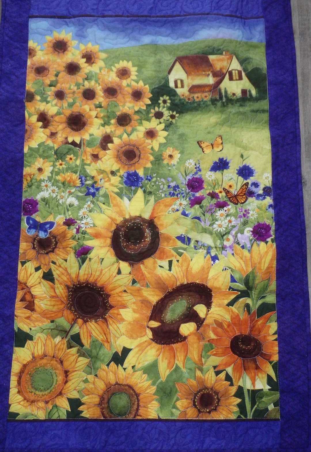 Sunflower Quilted Wall Hanging - Etsy