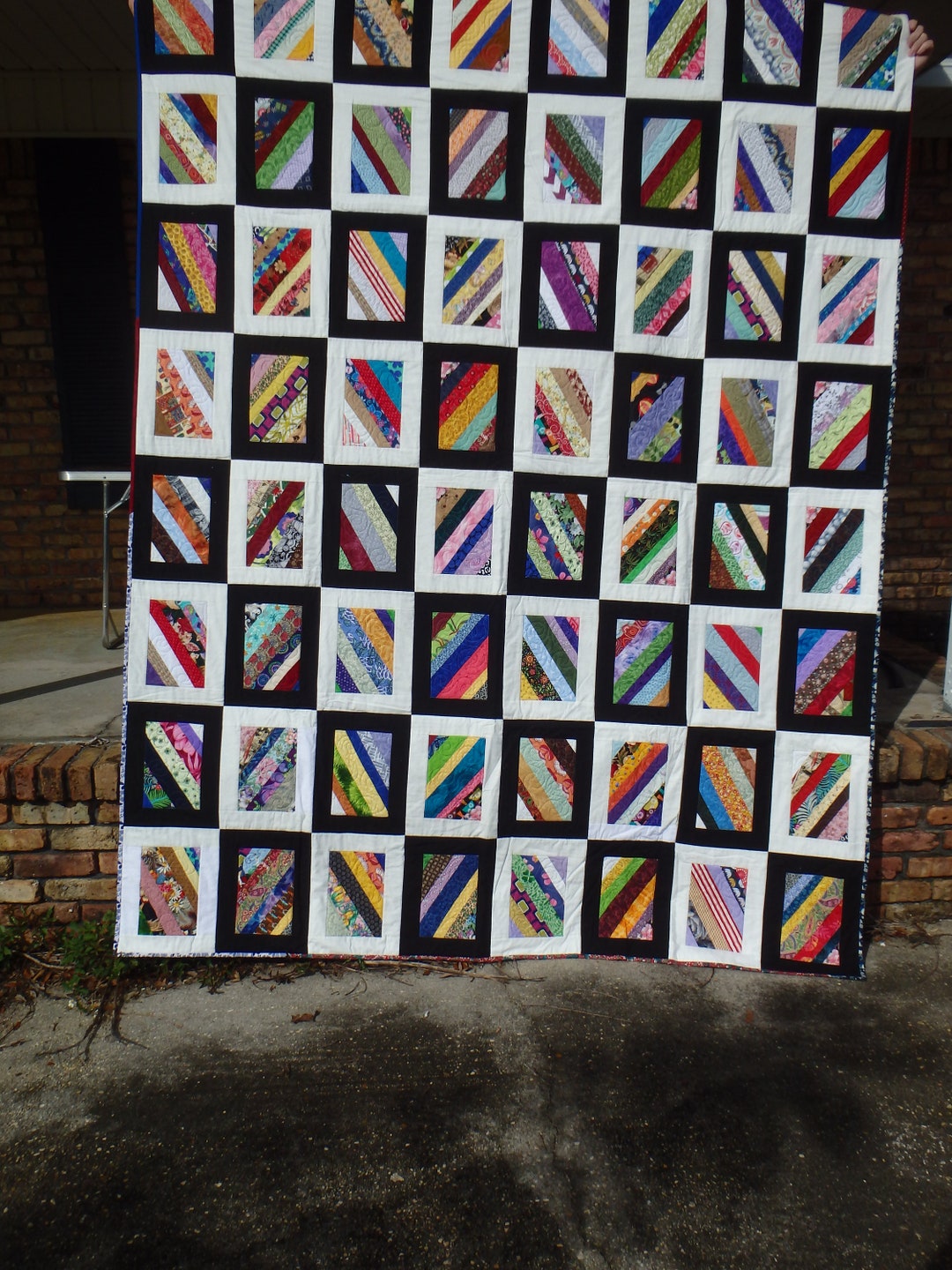 Modern Queen Size String Quilt Modern Quilt String Quilt - Etsy