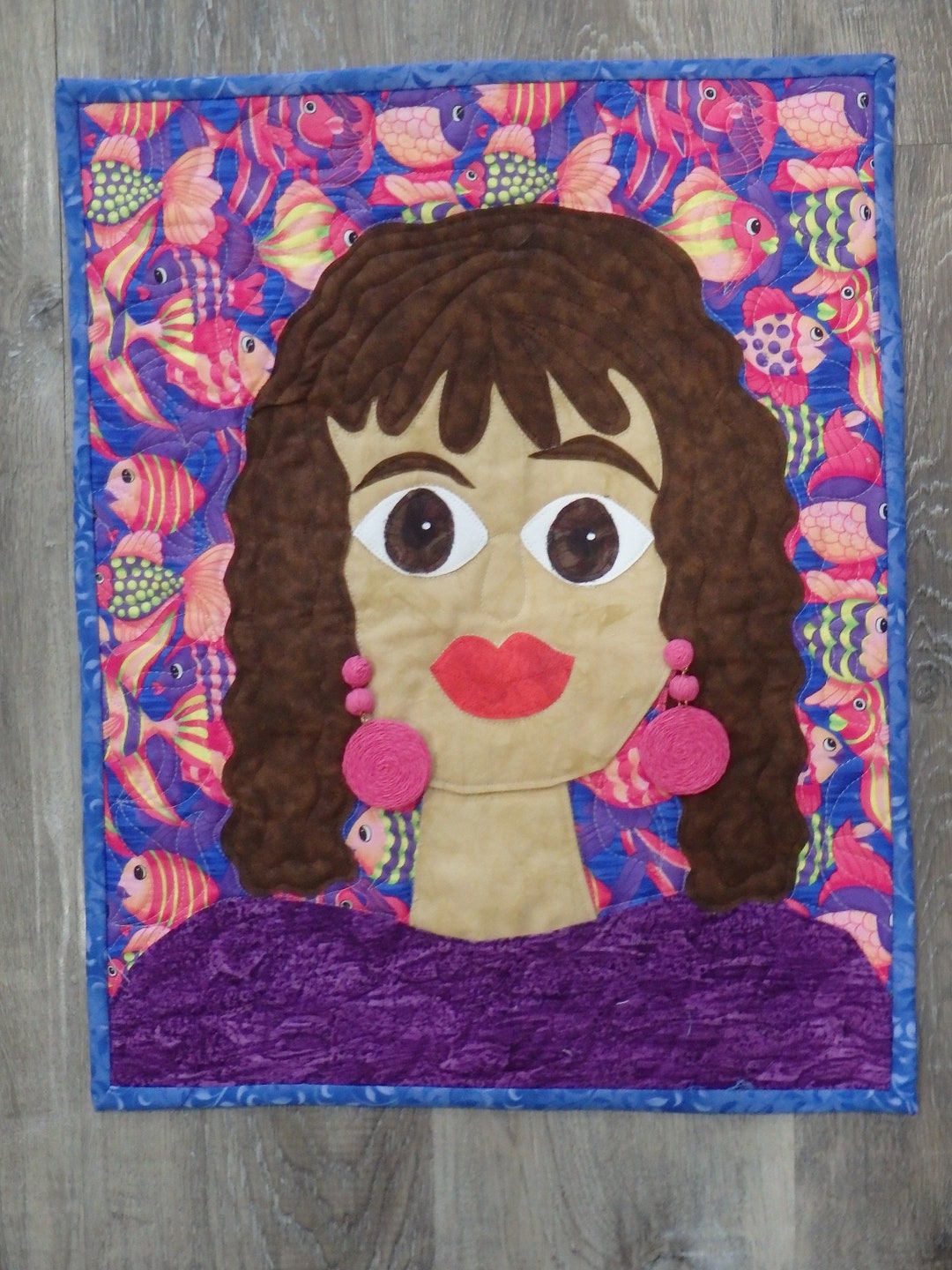 Quilted Collage Art Portrait - Etsy
