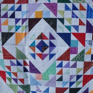 King Size Rainbow Patchwork Star Quilt - Etsy