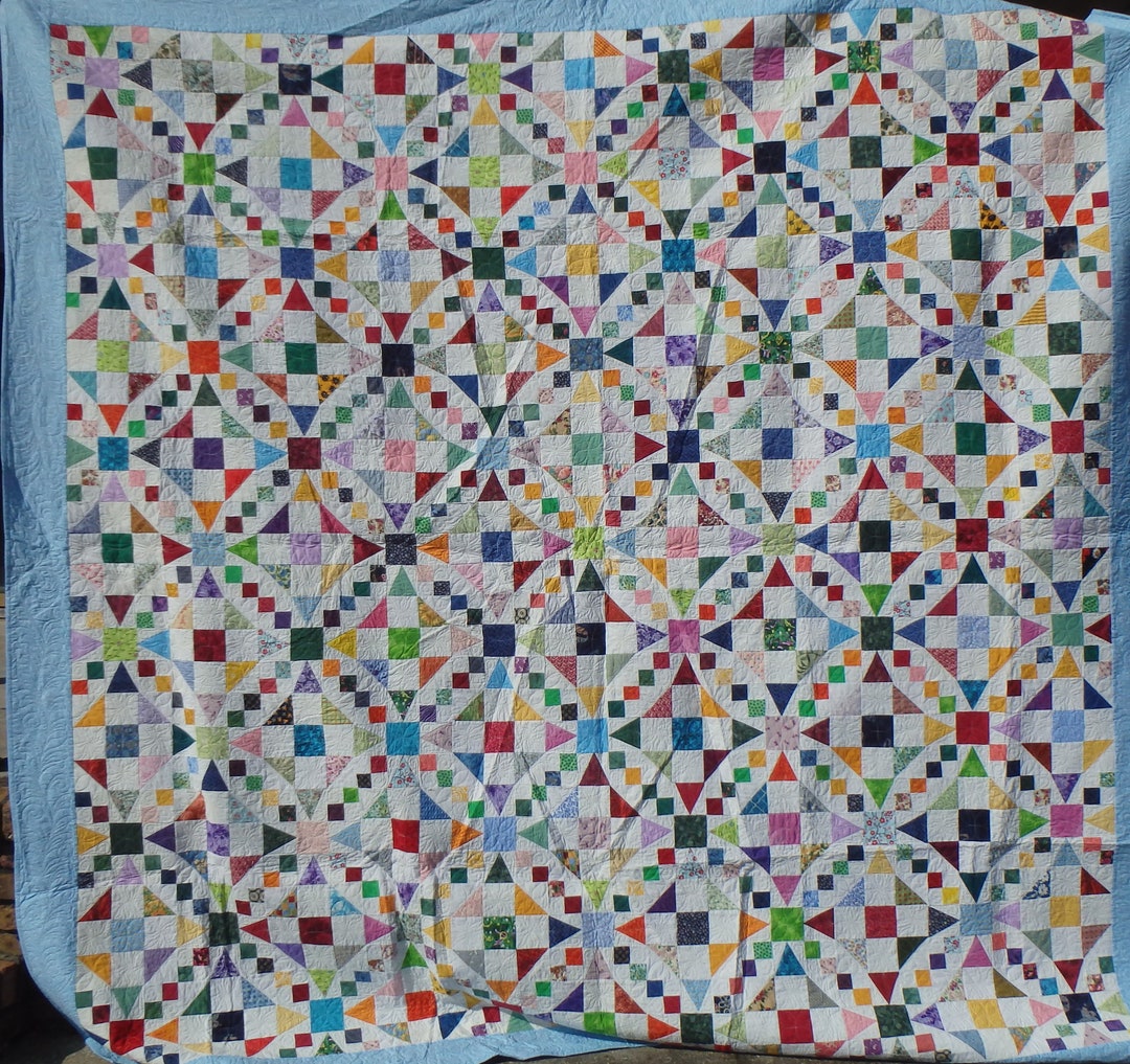 King Size Rainbow Patchwork Quilt - Etsy