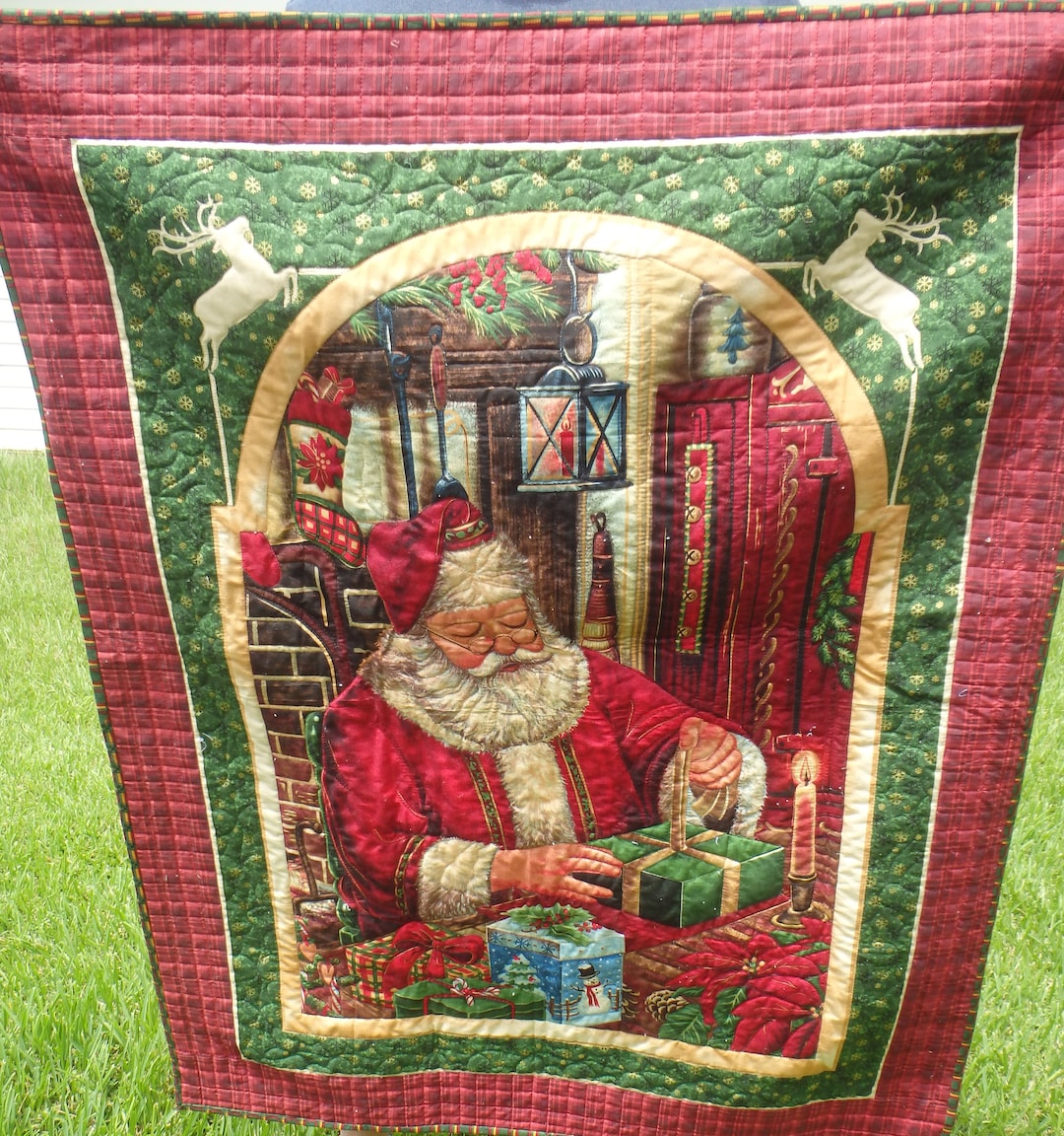 Quilted Santa Wall Hanging - Etsy