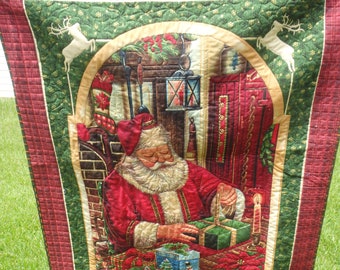 Quilted Christmas Wall Hanging, Santa, Birds, 25.50x21.50 - Etsy