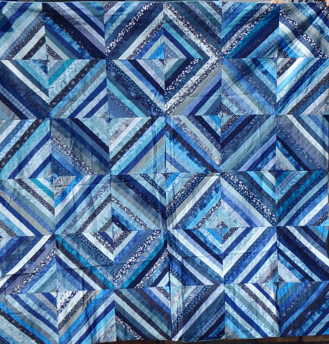 Blue Lap Quilt, Blue String Quilt - Etsy
