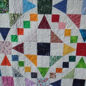 King Size Rainbow Patchwork Quilt - Etsy