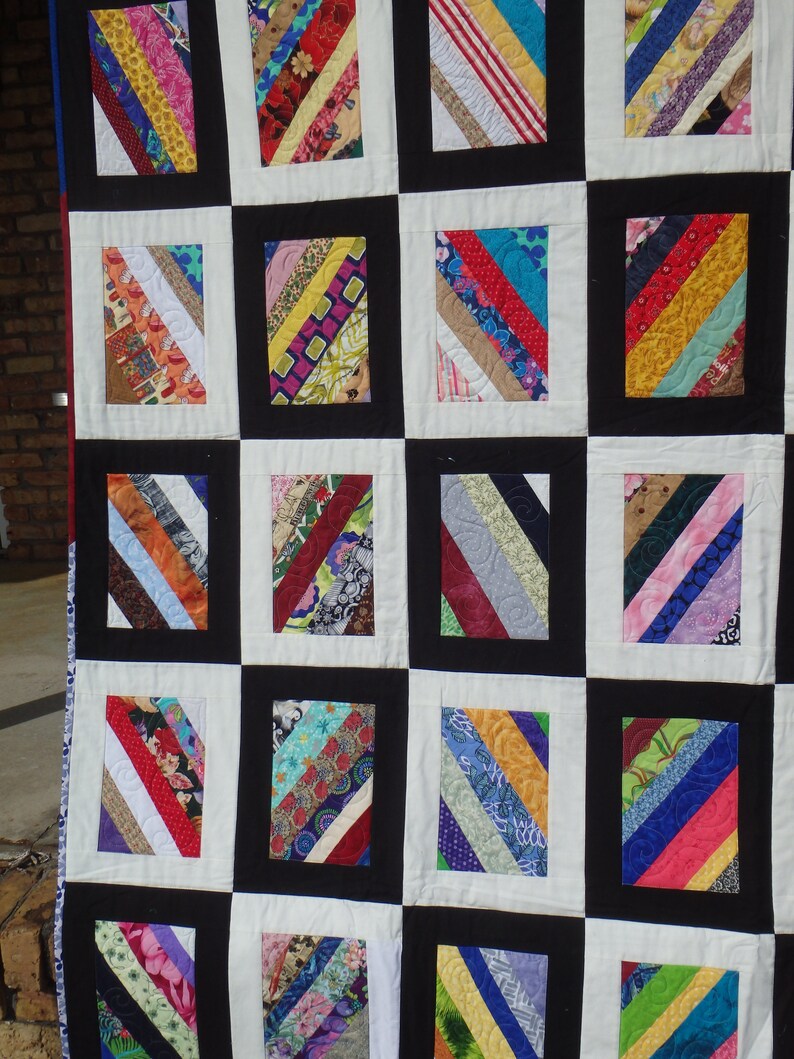 Modern Queen Size String Quilt Modern Quilt String Quilt - Etsy Canada