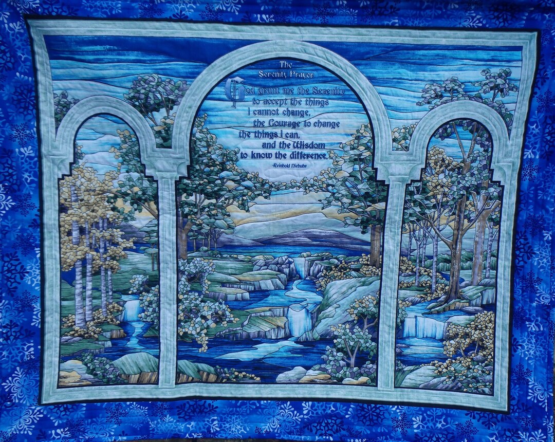 Serenity Prayer Blue Lap Quilt - Etsy