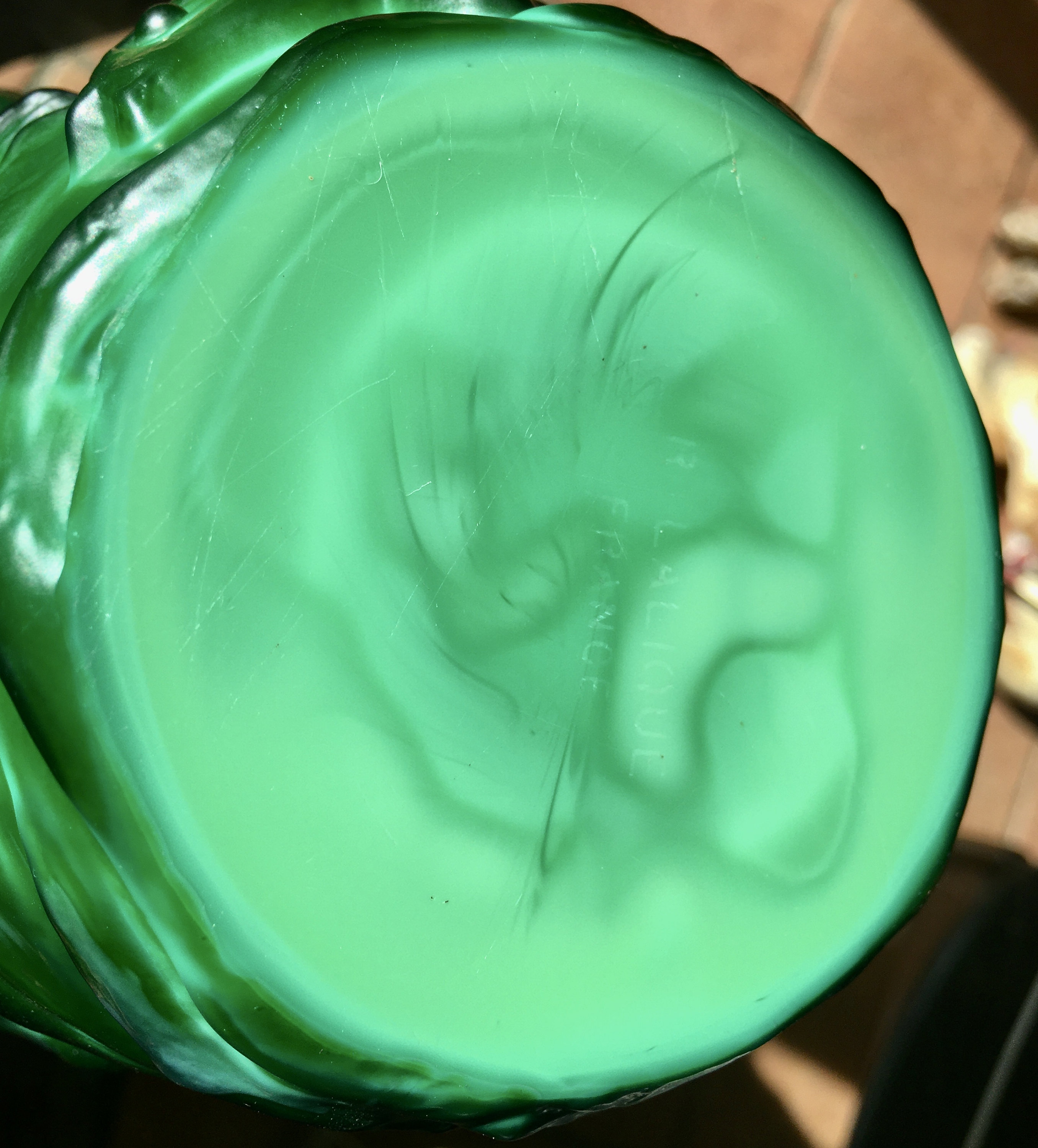 Art Deco Green Malachite Glass Fish Bird Vase - Etsy