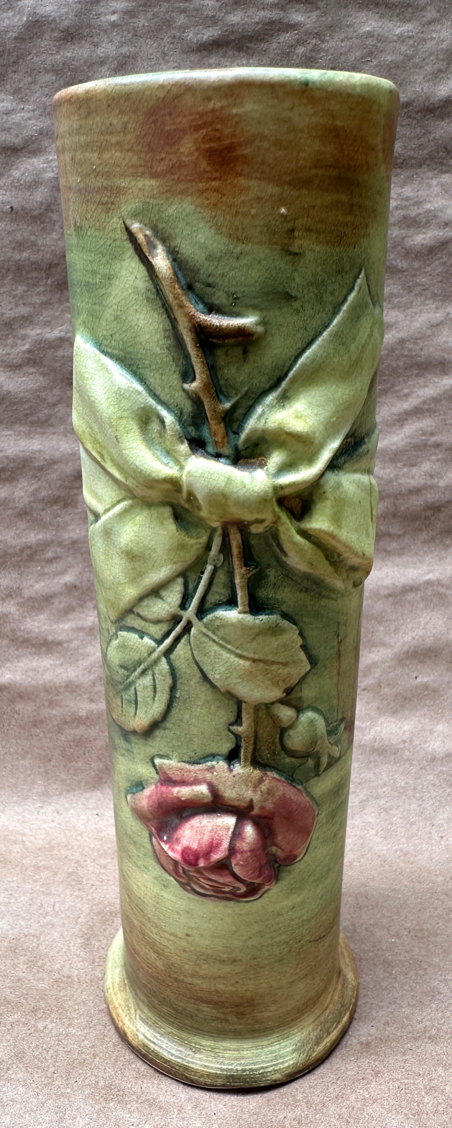 Vintage Weller Red Rose Vase - Etsy