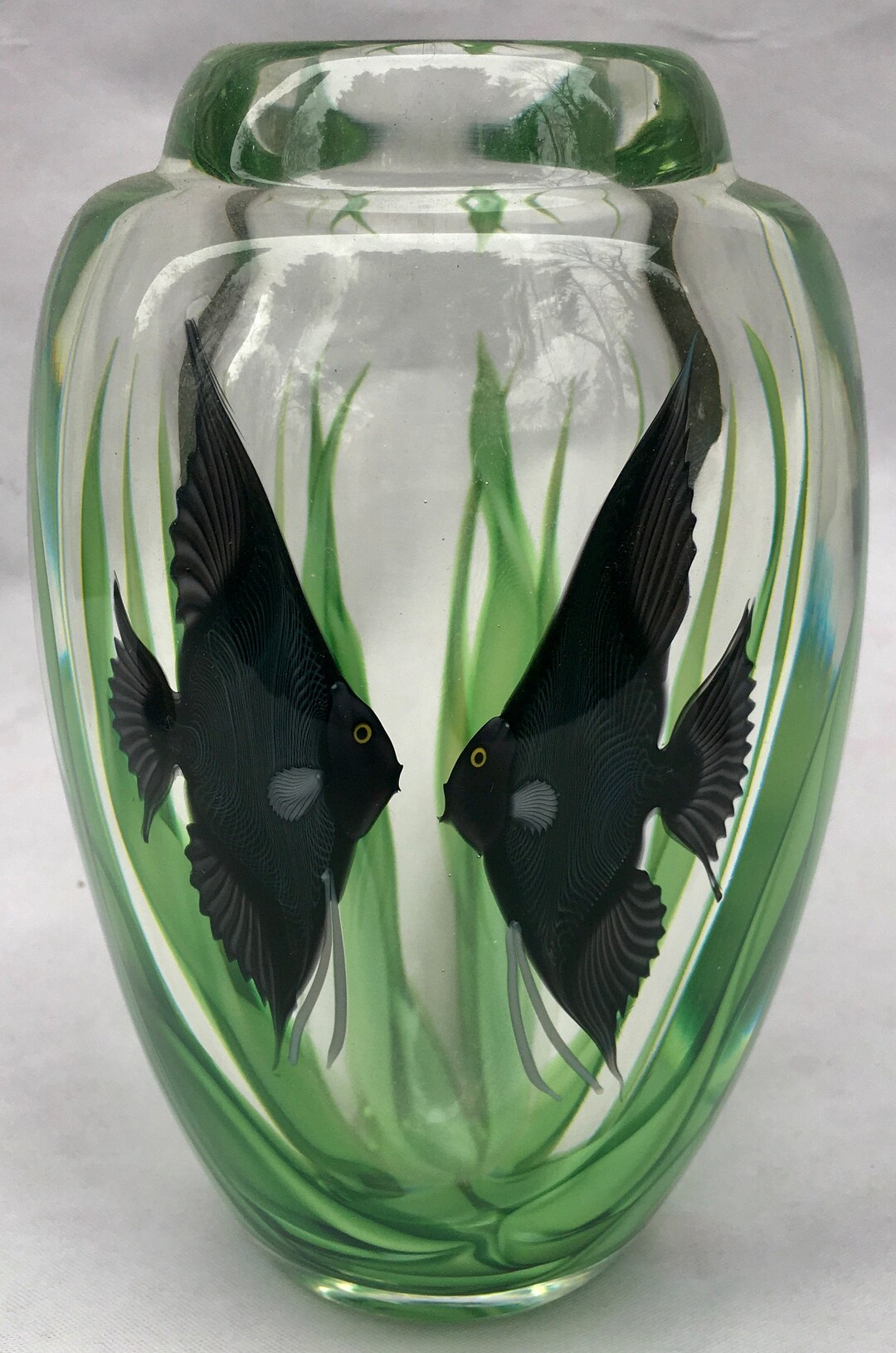 Vintage Orient & Flume Angel Fish Paperwieght Glass Vase - Etsy