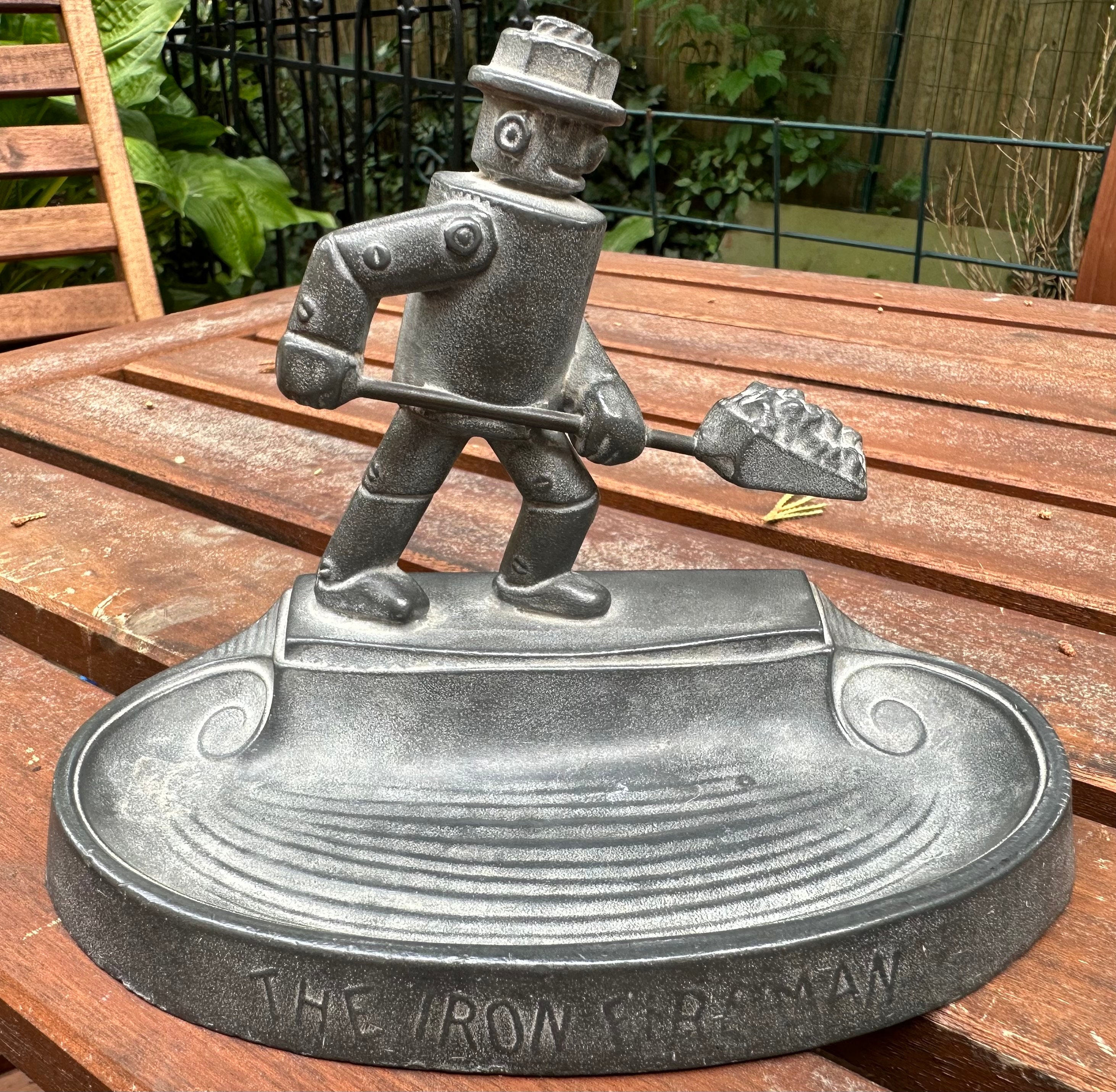 Vintage Art Deco Cubist the Iron Fireman Paperweight Pin Tray - Etsy