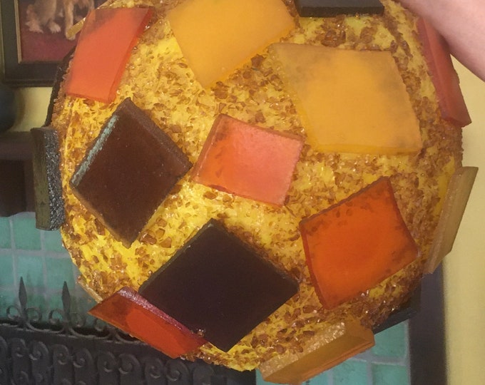 A8086 Austrian Chunk Glass Hanging Globe Pendant Antique - Etsy