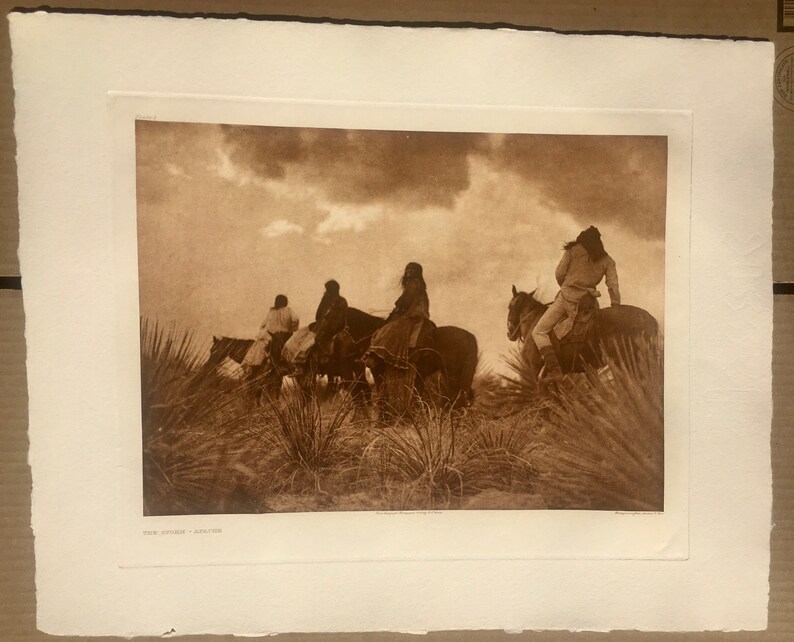 Arts & Crafts Edward Curtis Photogravure Plate # 9 " the Storm " Apache ...