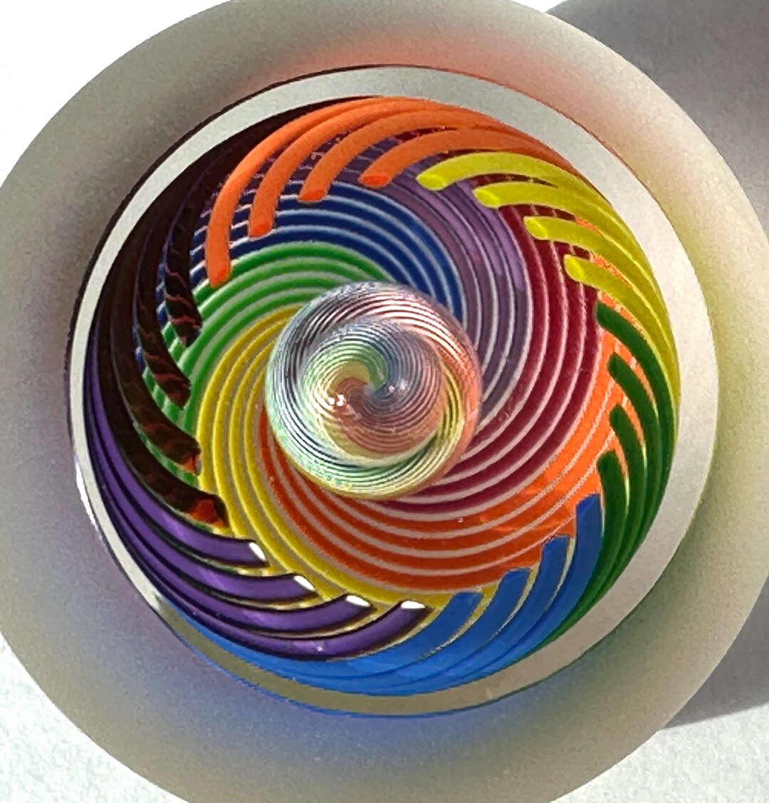 Art Glass Paul Harrie Rainbow Infinite Paperweight - Etsy