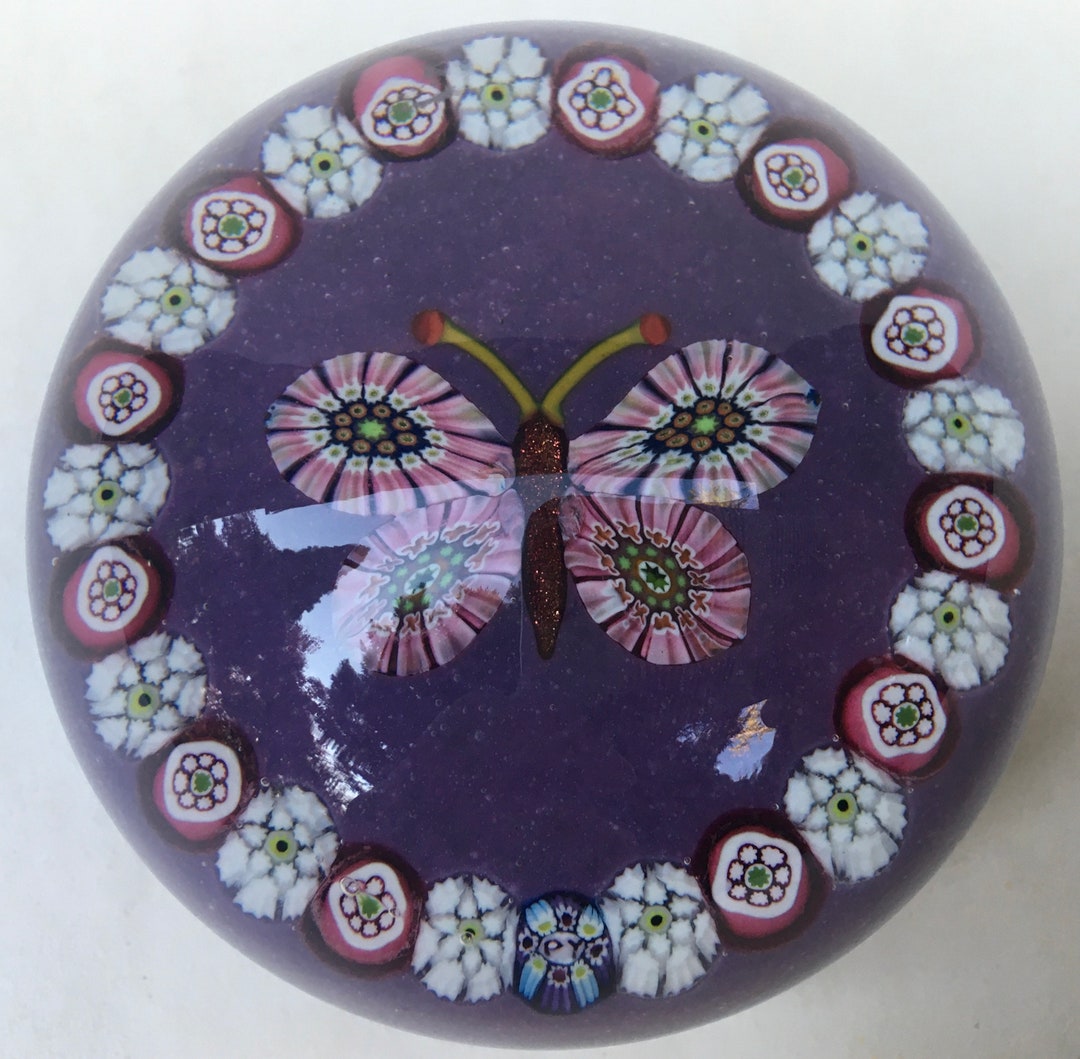 Vintage Paul Ysart Butterfly Art Glass Paperweight - Etsy