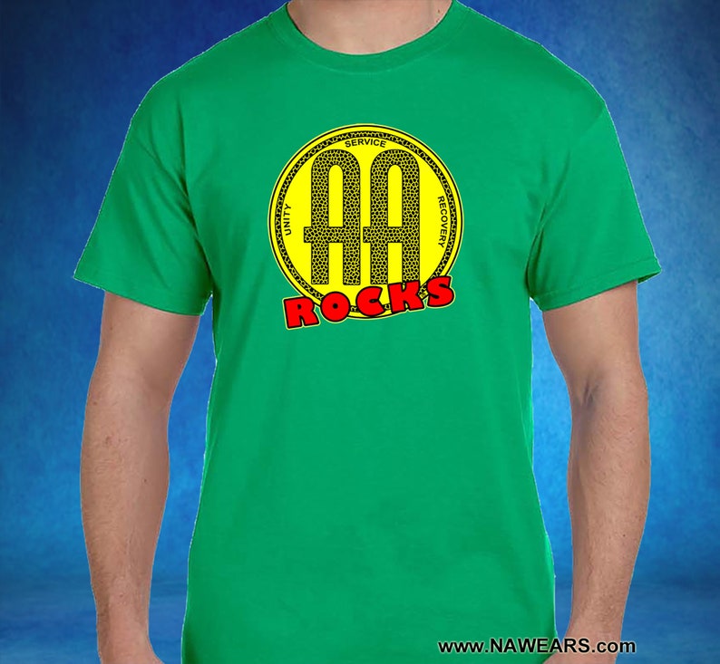 AA ROCKS T-shirt - Color Options - S-5X - 100% Cotton - Alcoholics ...