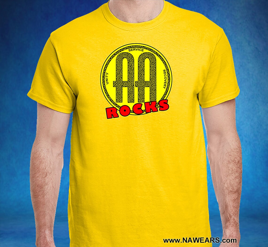 AA ROCKS T-shirt - Color Options - S-5X - 100% Cotton - Alcoholics ...