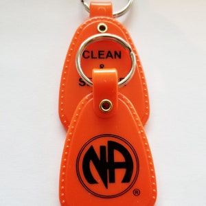 NA Orange & Black Key Tag - 5 Year Clean Time Key Tag - Narcotics ...