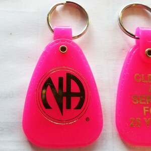 NA Pink & Gold Key Tag - 25 Year Clean Time Key Tag - Narcotics ...