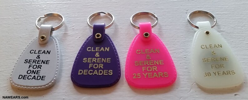 NA Lot of 10, 20, 25 & 30 Year Clean Time Key Tag - Narcotics Anonymous ...