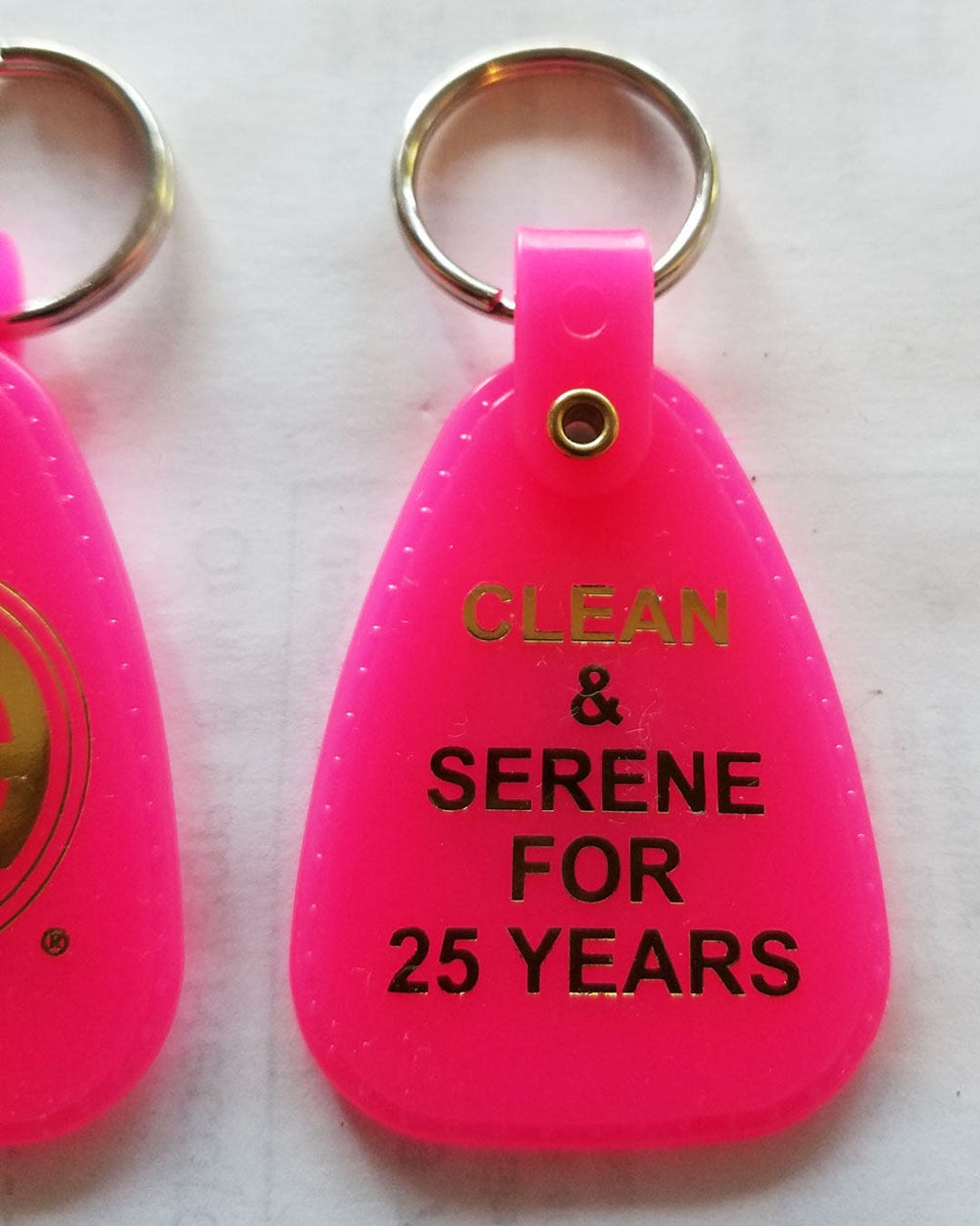 NA Pink & Gold Key Tag - 25 Year Clean Time Key Tag - Narcotics ...