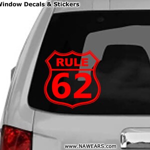 AA Alcoholics Anonymous Rule 62 Vinyl Decal, Color Options Vehicle ...