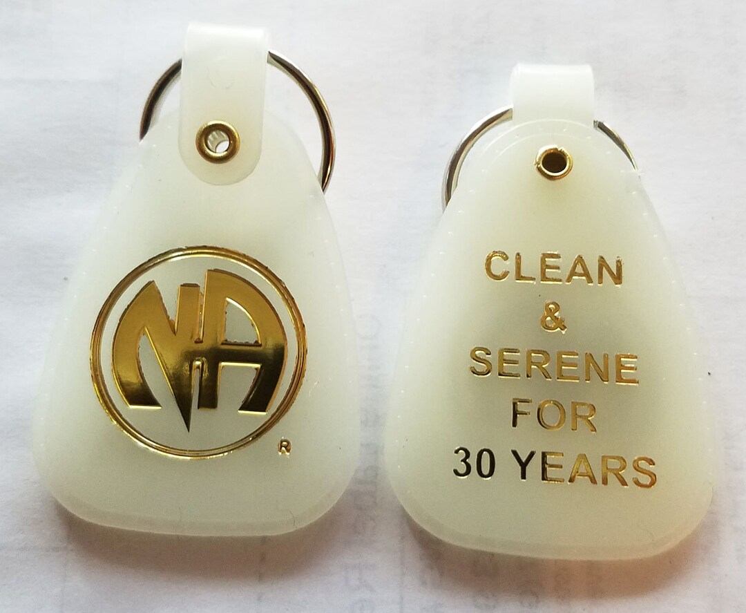 NA Moon Glow Key Tag - 30 Year Clean Time Key Tag - Narcotics Anonymous ...