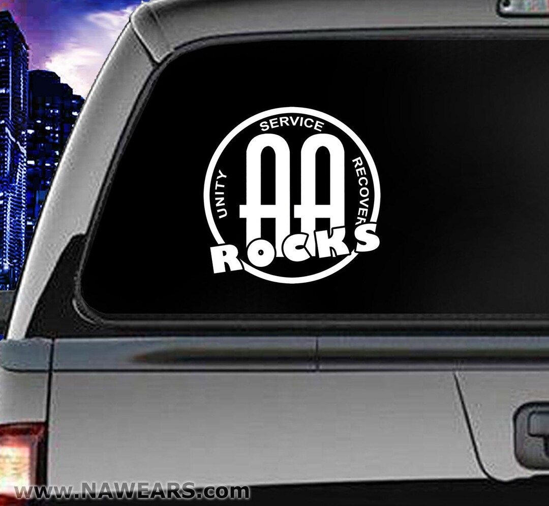 AA ROCKS SYMBOL Vinyl Decal Size Options Vehicle Sticker, 12 Step Car ...