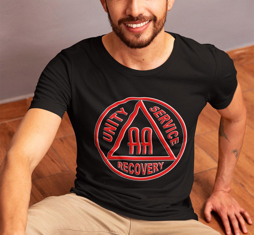 AA - Red & Black AA Symbol Dtg Tee - Alcoholics Anonymous - Free ...
