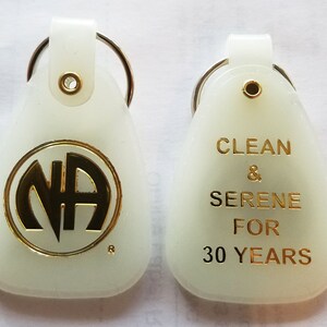 NA Moon Glow Key Tag - 30 Year Clean Time Key Tag - Narcotics Anonymous ...