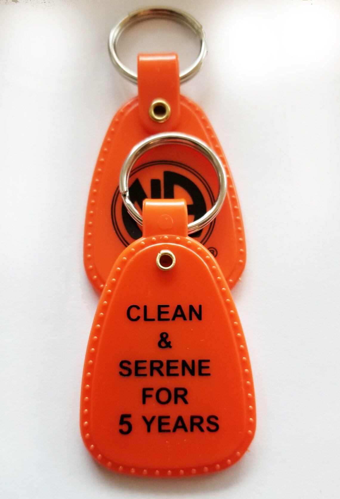NA Orange & Black Key Tag 5 Year Clean Time Key Tag - Etsy