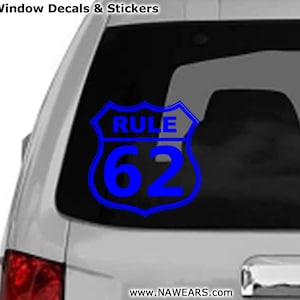 AA Alcoholics Anonymous Rule 62 Vinyl Decal, Color Options Vehicle ...