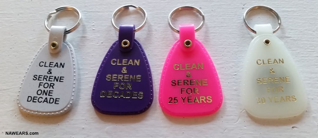 NA Lot of 10, 20, 25 & 30 Year Clean Time Key Tag - Narcotics Anonymous ...