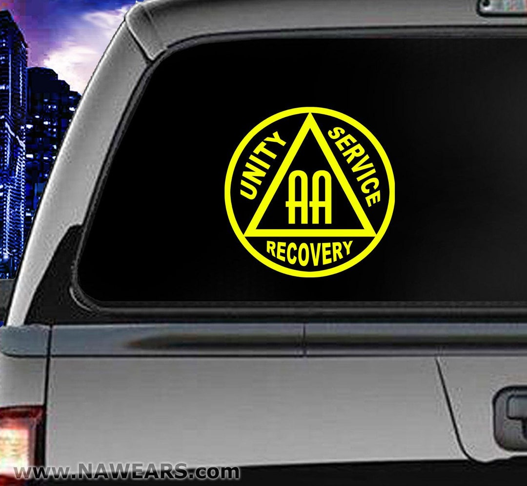 AA DOUBLE SYMBOL Vinyl Decal Size Options Vehicle Sticker, 12 Step Car ...