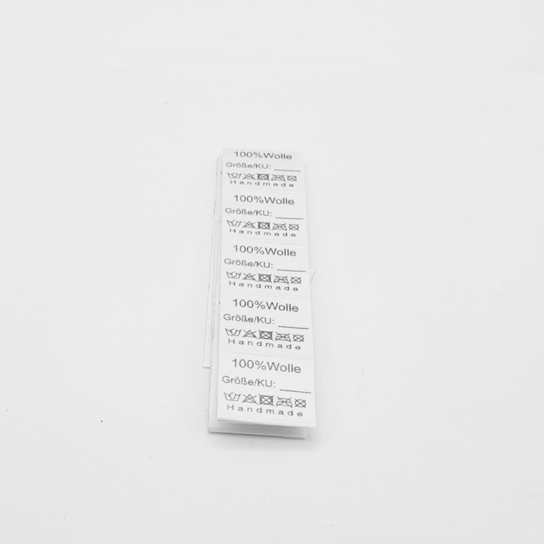 25 Self-adhesive Textile Labels 100% Wool and Size/ku to Fill In - Etsy